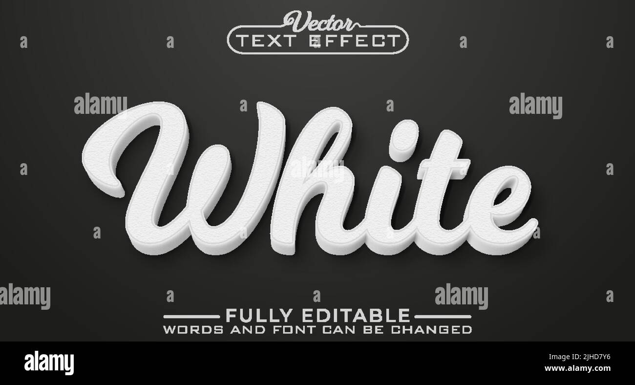 White Editable Text Effect Template Stock Vector Image & Art - Alamy