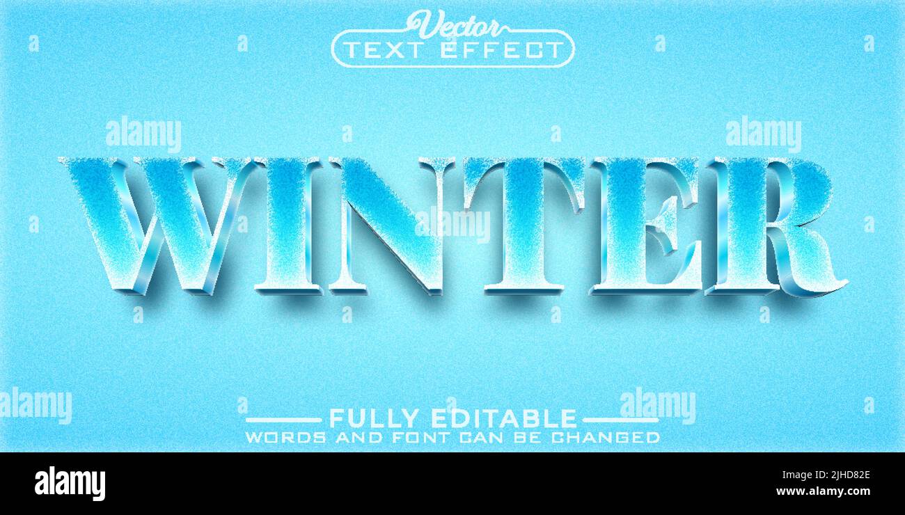 Winter Iced Editable Text Effect Template Stock Vector Image & Art - Alamy