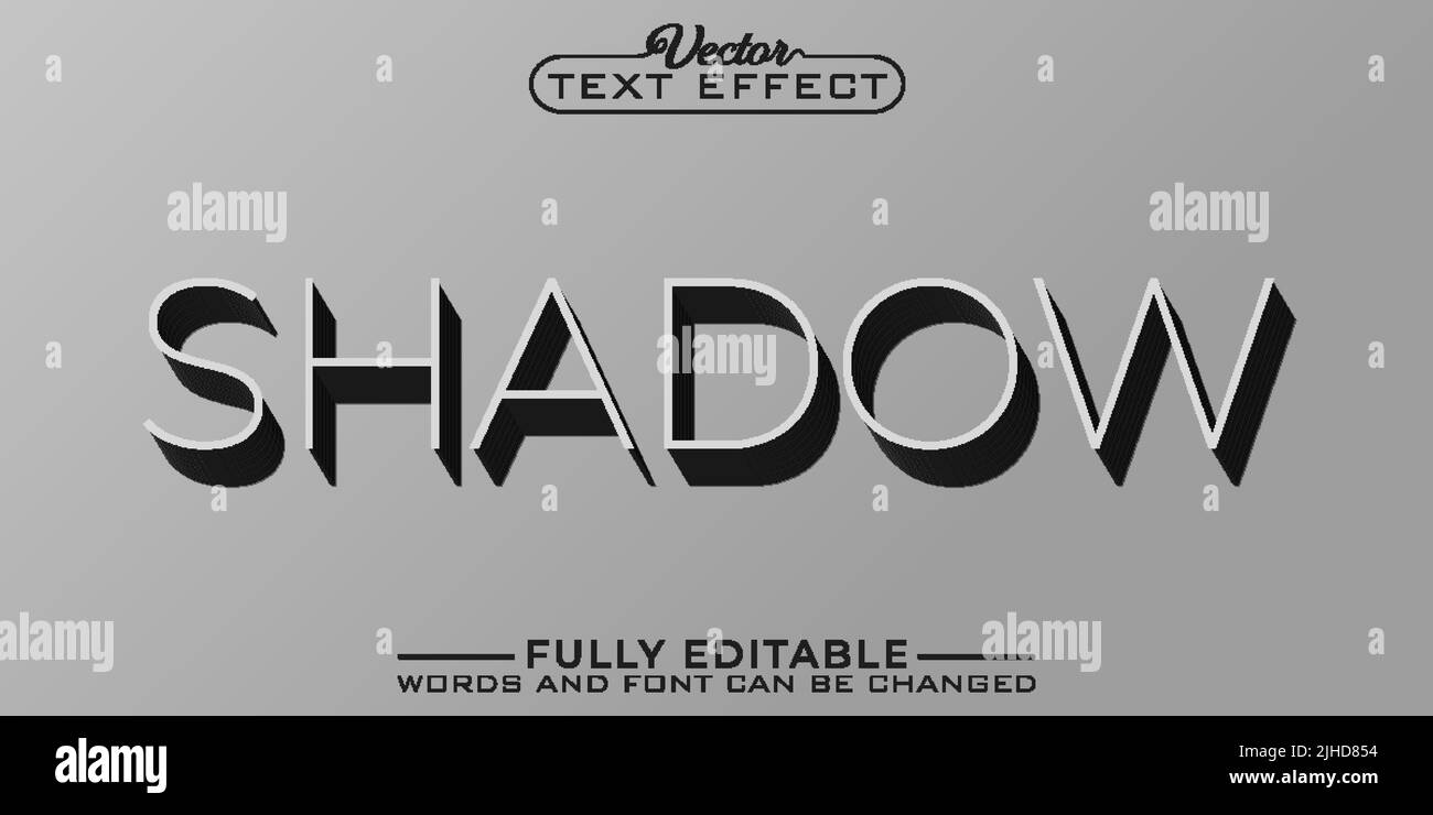 Shadow Editable Text Effect Template Stock Vector Image & Art - Alamy