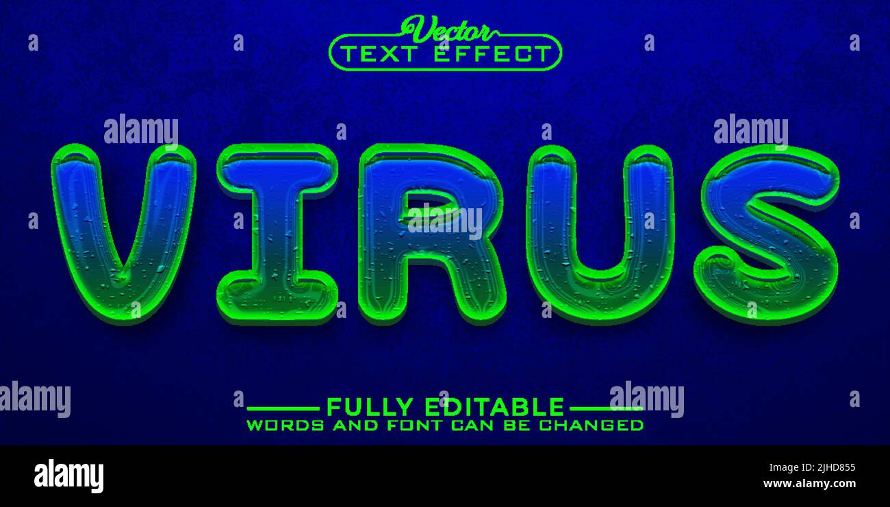 Cartoon Virus Vector Editable Text Effect Template Stock Vector Image ...