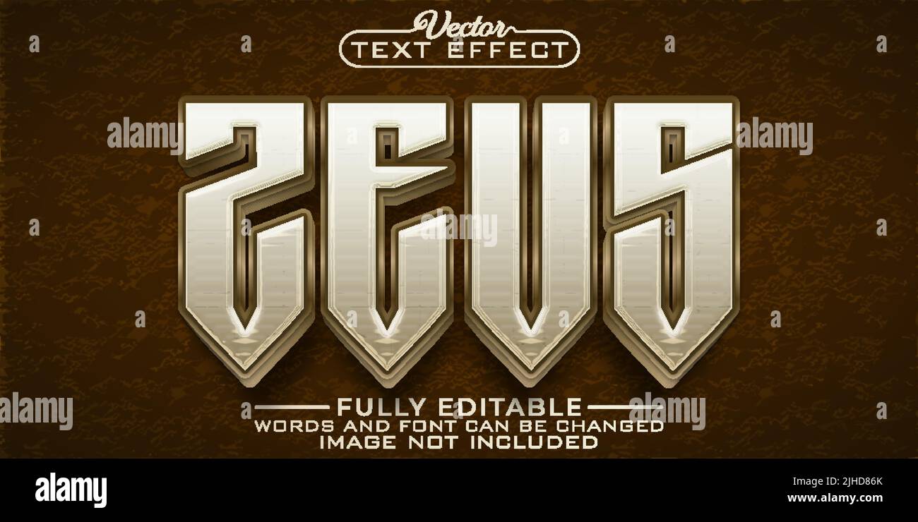Zeus Vector Editable Text Effect Template Stock Vector Image & Art - Alamy