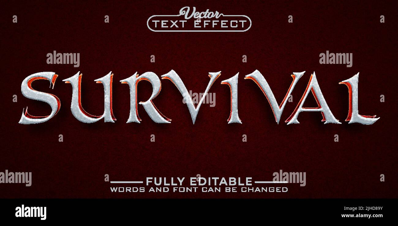 Survival Editable Text Effect Template Stock Vector Image & Art - Alamy