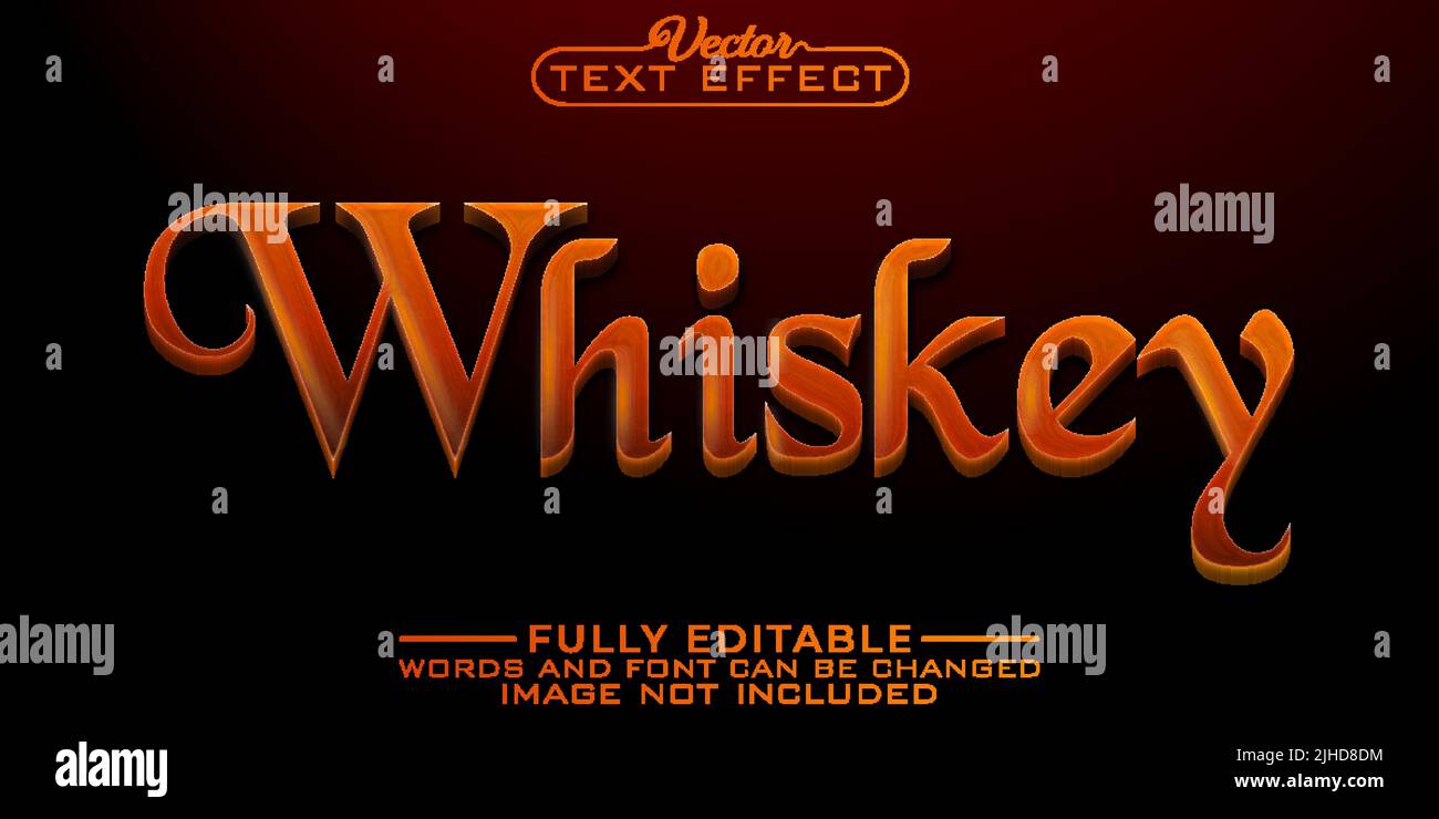 Whiskey Editable Text Effect Template Stock Vector Image & Art - Alamy