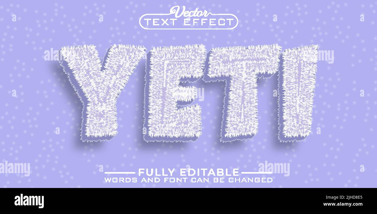 Yeti Editable Vector Text Effect Template Stock Vector Image & Art - Alamy
