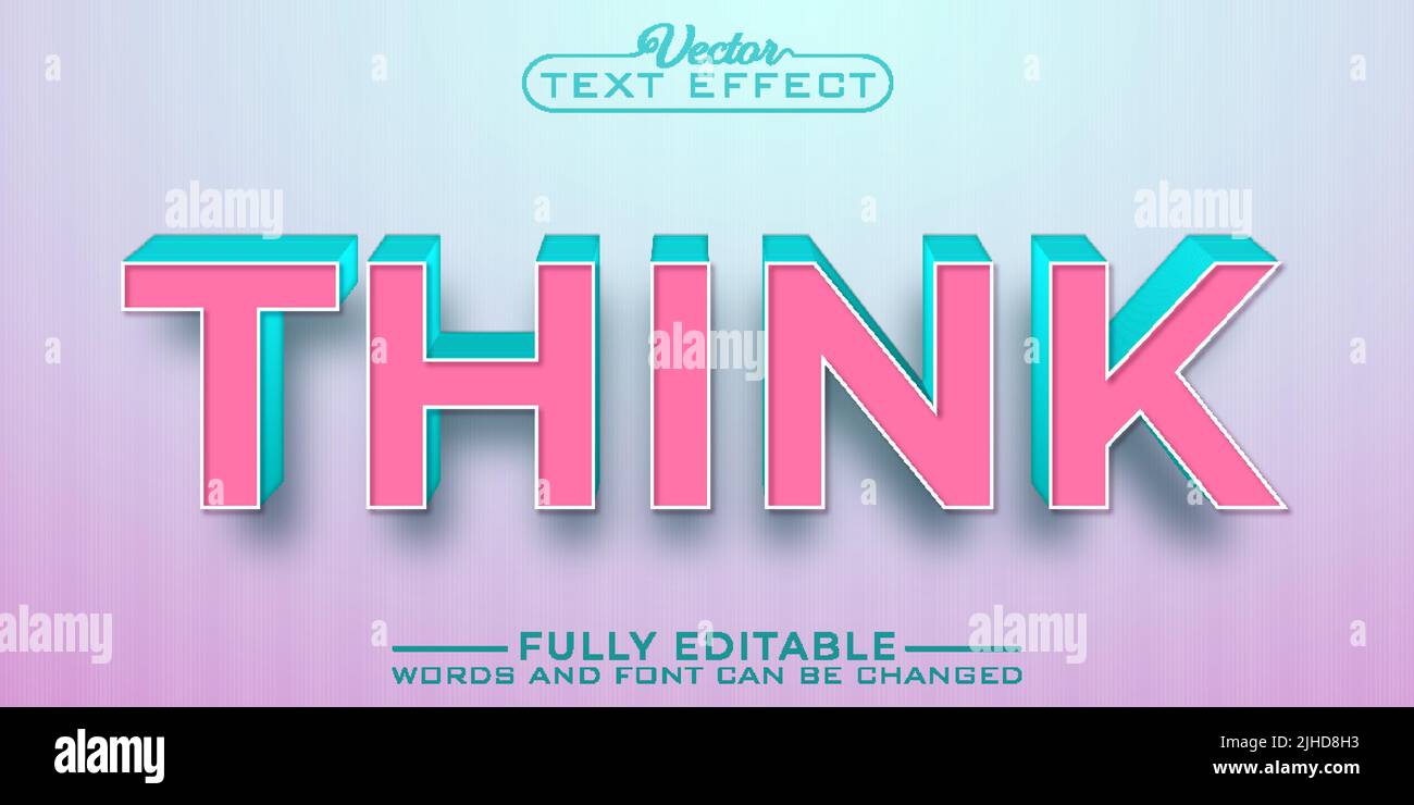 Think Editable Vector Text Effect Template Stock Vector Image & Art - Alamy