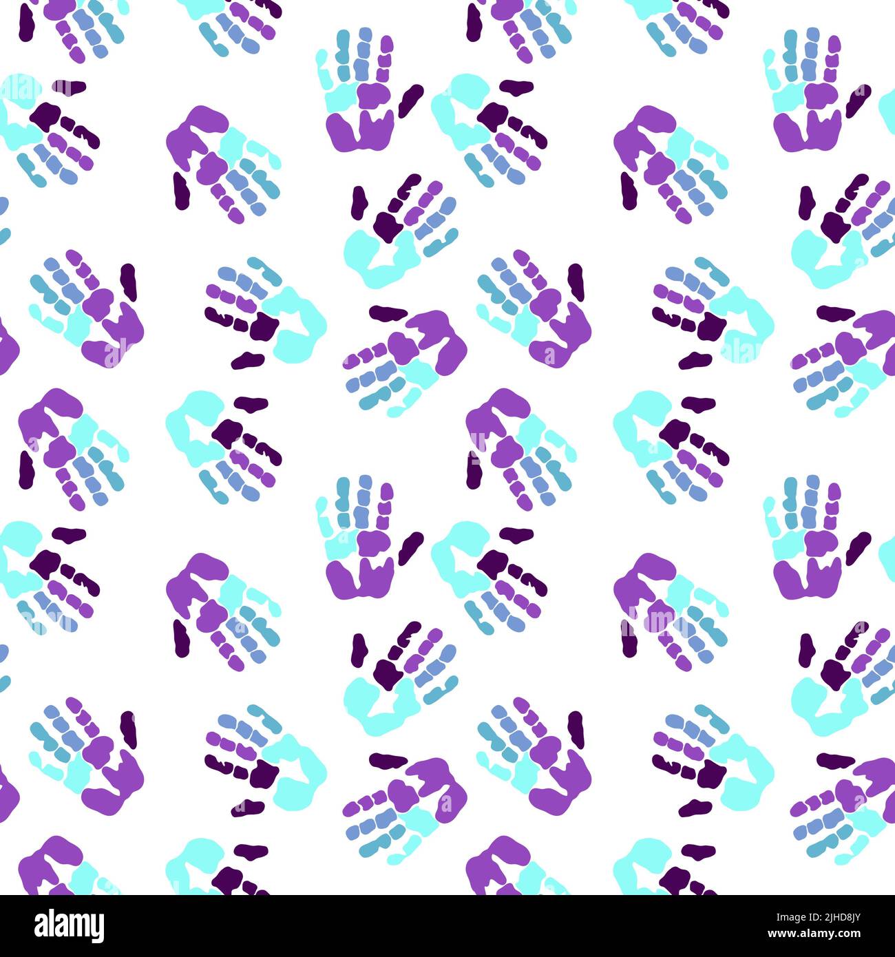 Handprint seamless team work pattern for school and fabrics and kids ...