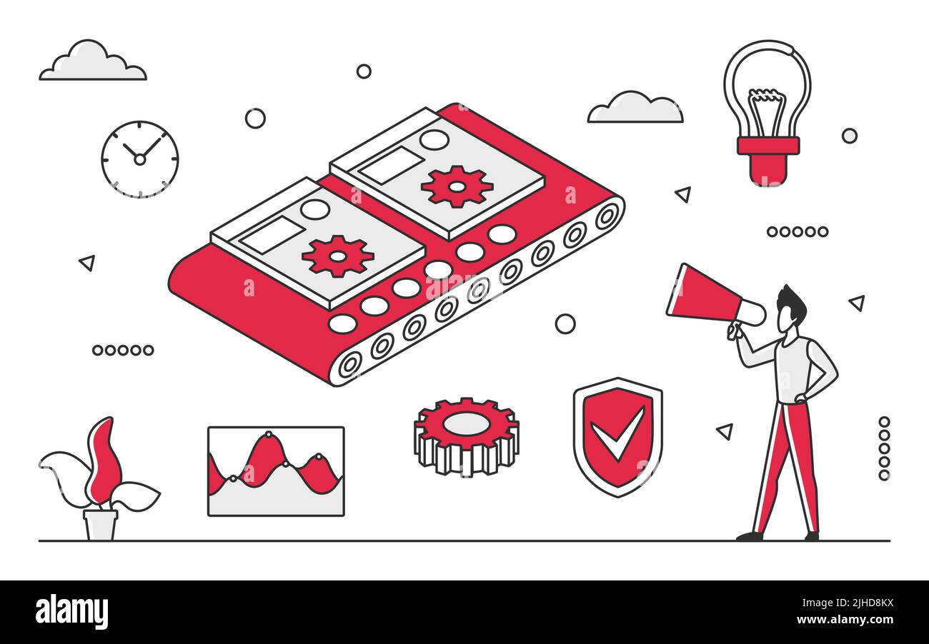 Automation technology processes. Smart tech machinery, innovative ...