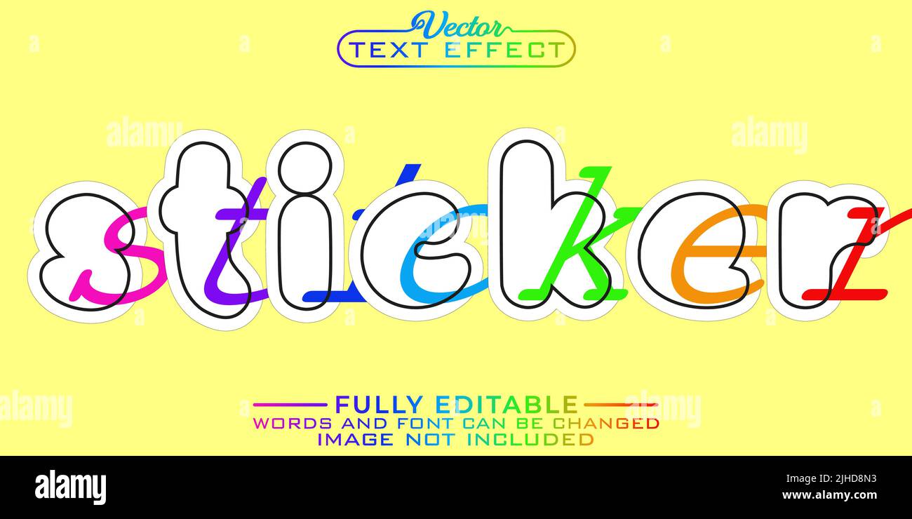Sticker Editable Vector Text Effect Template Stock Vector Image & Art ...