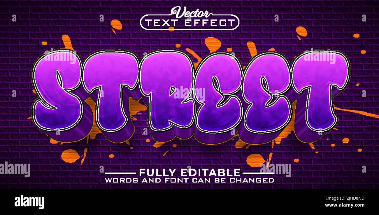 Graffiti Street Editable Vector Text Effect Template Stock Vector Image ...