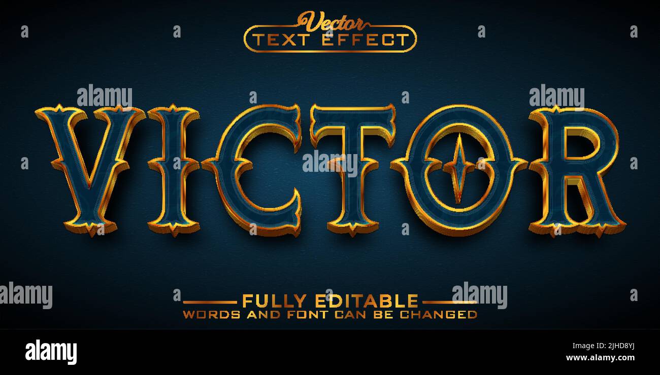 Victor Editable Vector Text Effect Template Stock Vector Image & Art ...