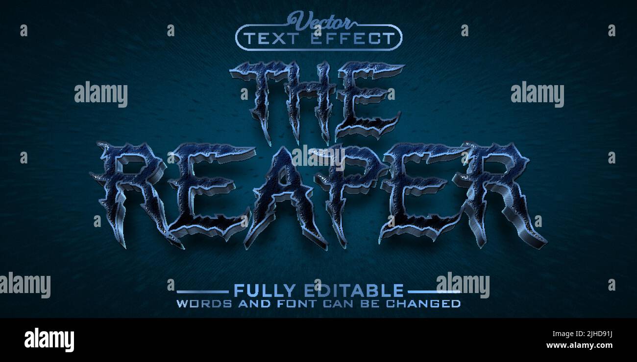 The Reaper Editable Vector Text Effect Template Stock Vector Image ...