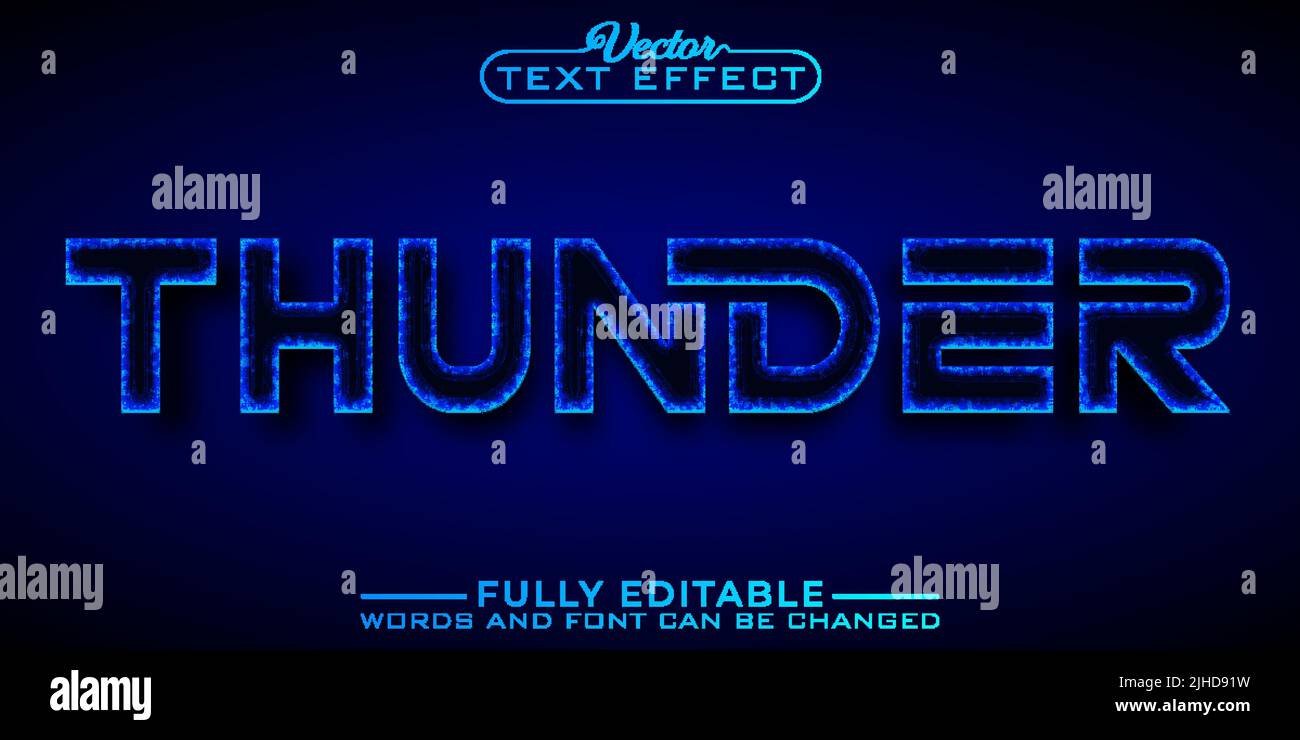 Thunder Editable Vector Text Effect Template Stock Vector Image & Art - Alamy