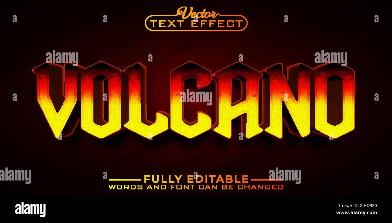 Volcano Editable Vector Text Effect Template Stock Vector Image & Art - Alamy