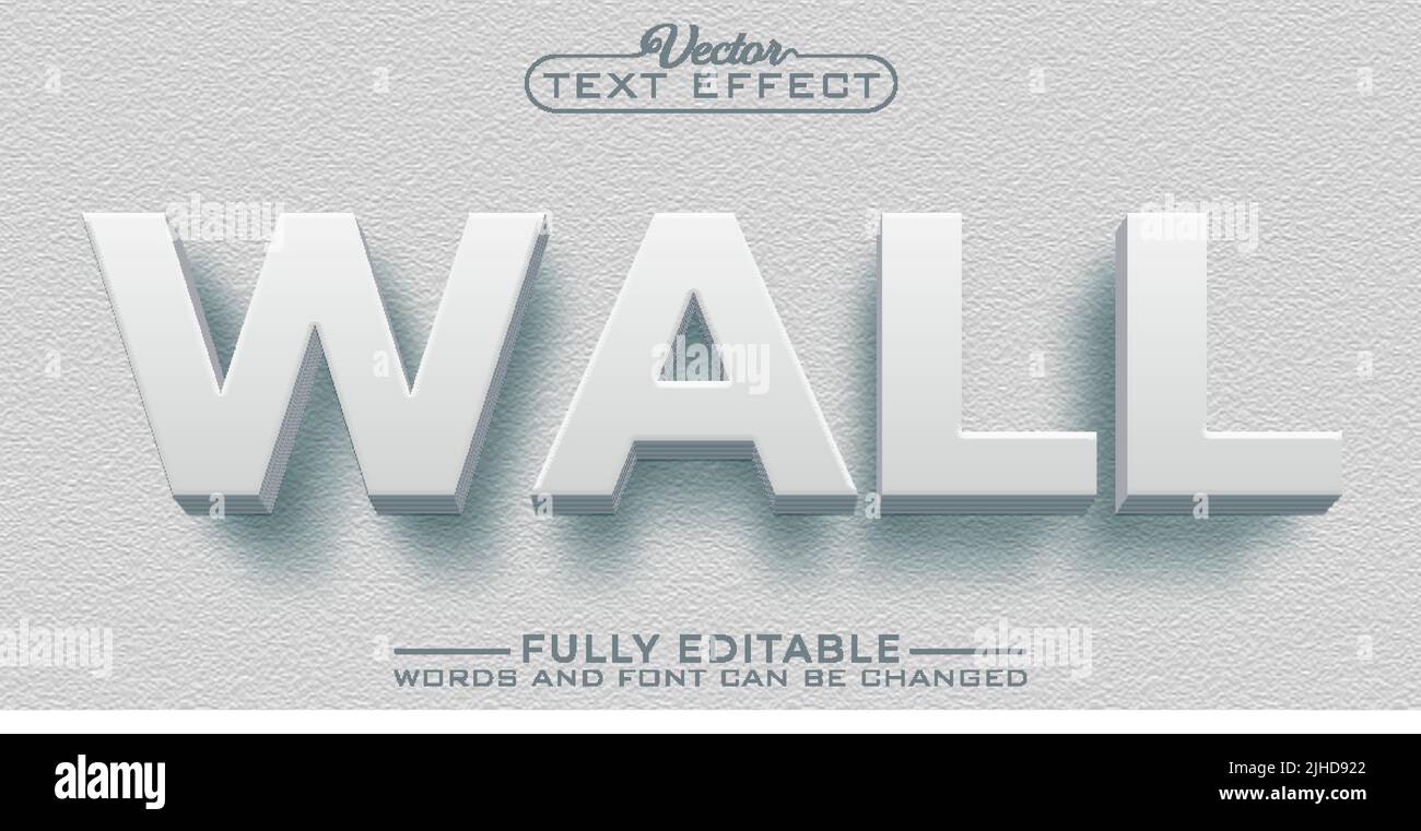Wall Editable Vector Text Effect Template Stock Vector Image & Art - Alamy
