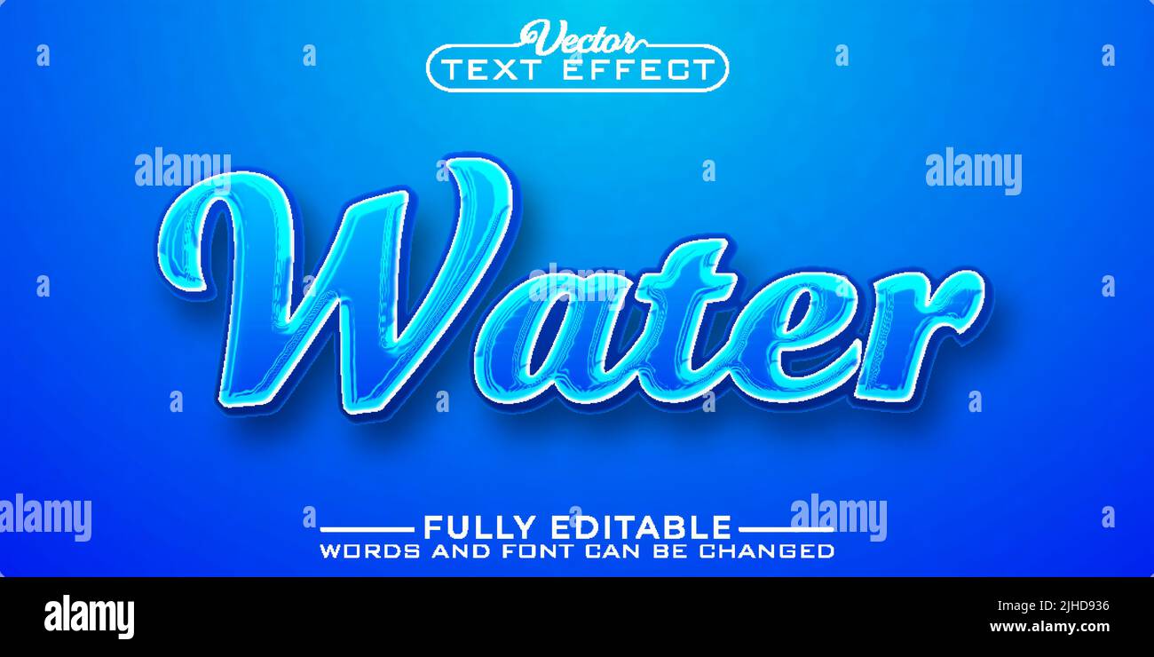 Water Editable Vector Text Effect Template Stock Vector Image & Art - Alamy