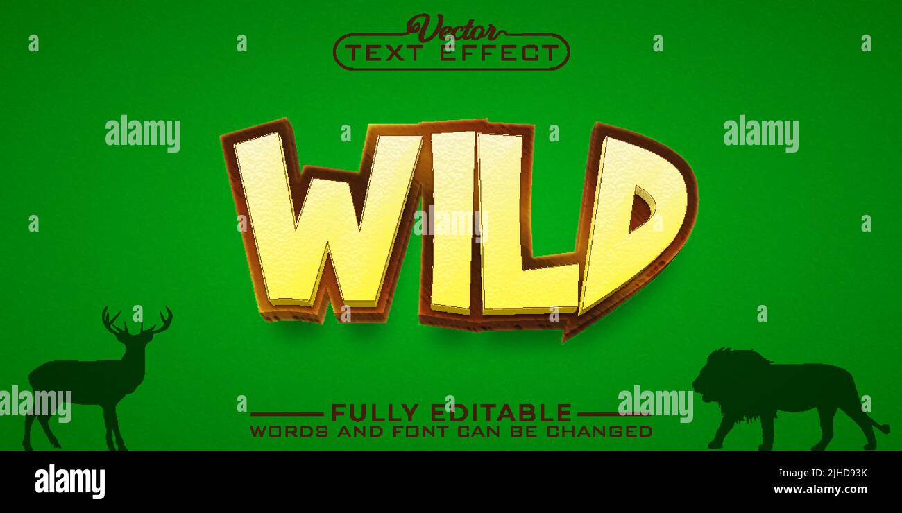 Cartoon Wild Editable Vector Text Effect Template Stock Vector Image ...