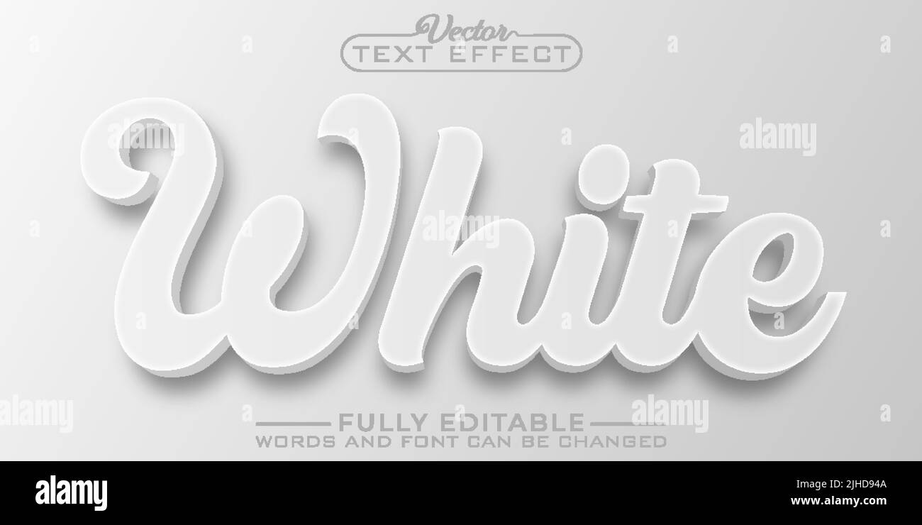 White Editable Vector Text Effect Template Stock Vector Image & Art - Alamy