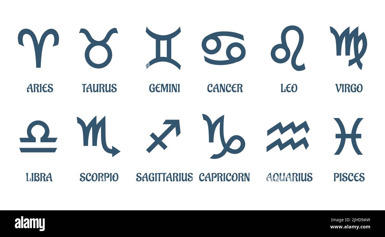 Simple zodiac signs Stock Vector Image & Art - Alamy