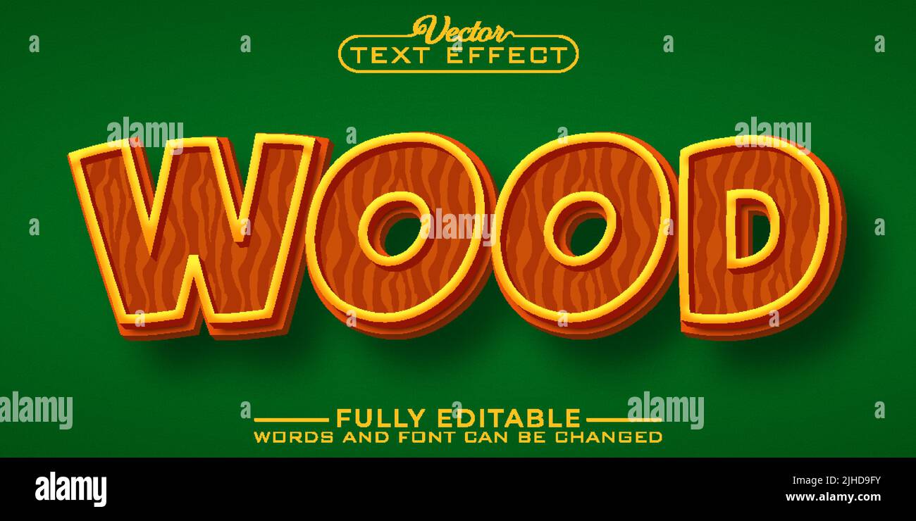 Cartoon Wood Editable Vector Text Effect Template Stock Vector Image & Art - Alamy