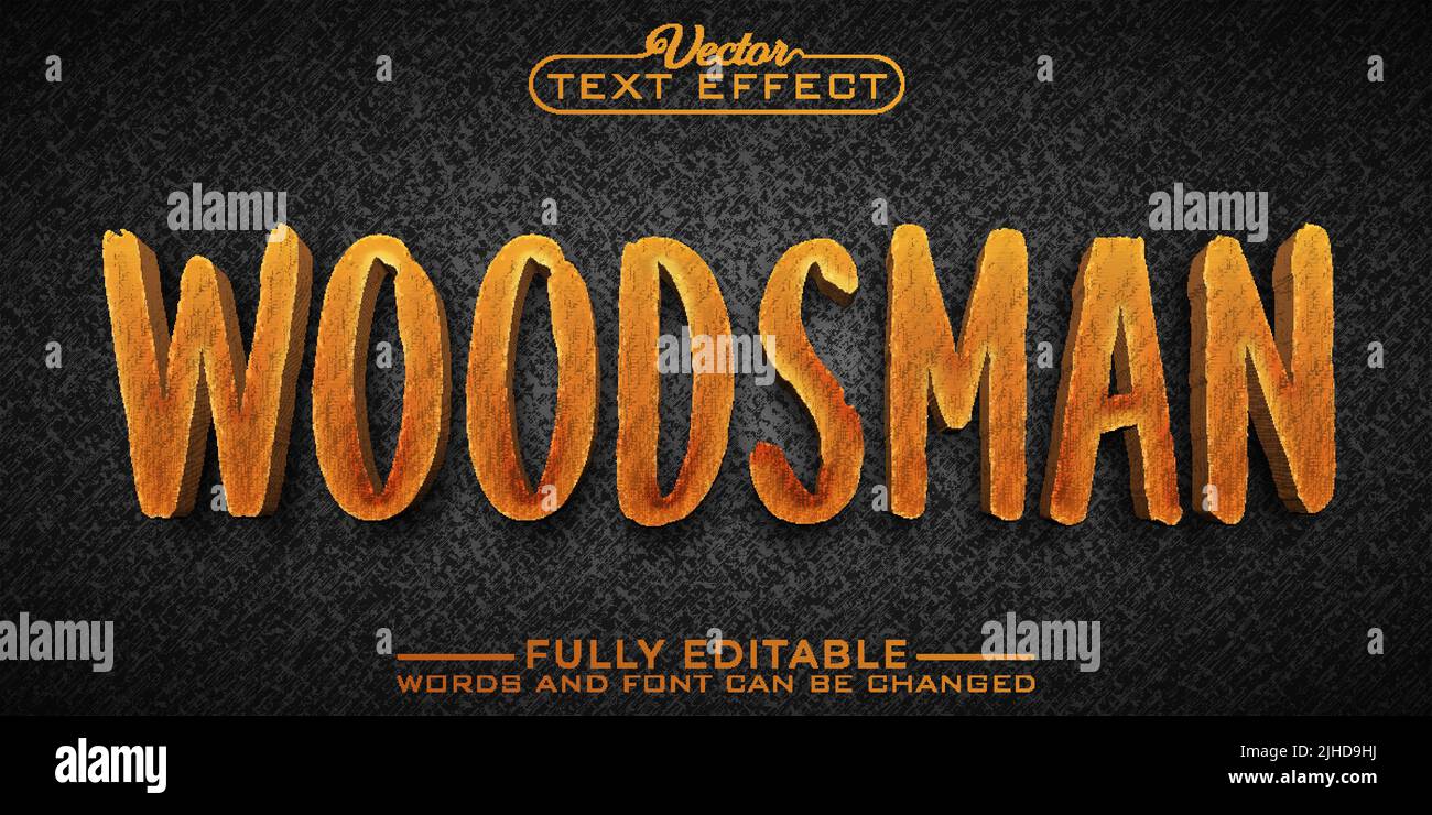 Woodsman Editable Vector Text Effect Template Stock Vector Image & Art ...