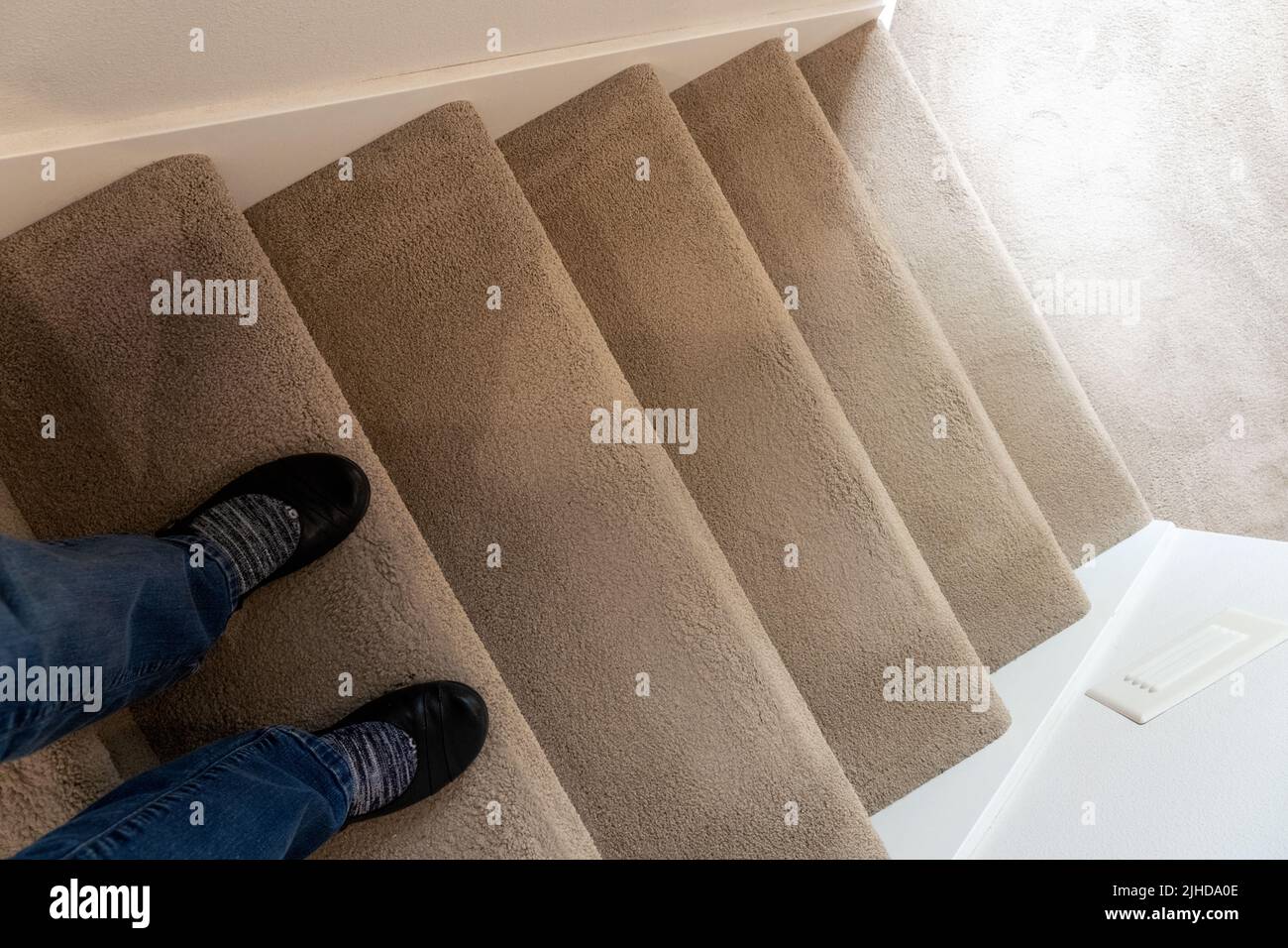 Step woman feet stairs hi-res stock photography and images - Alamy