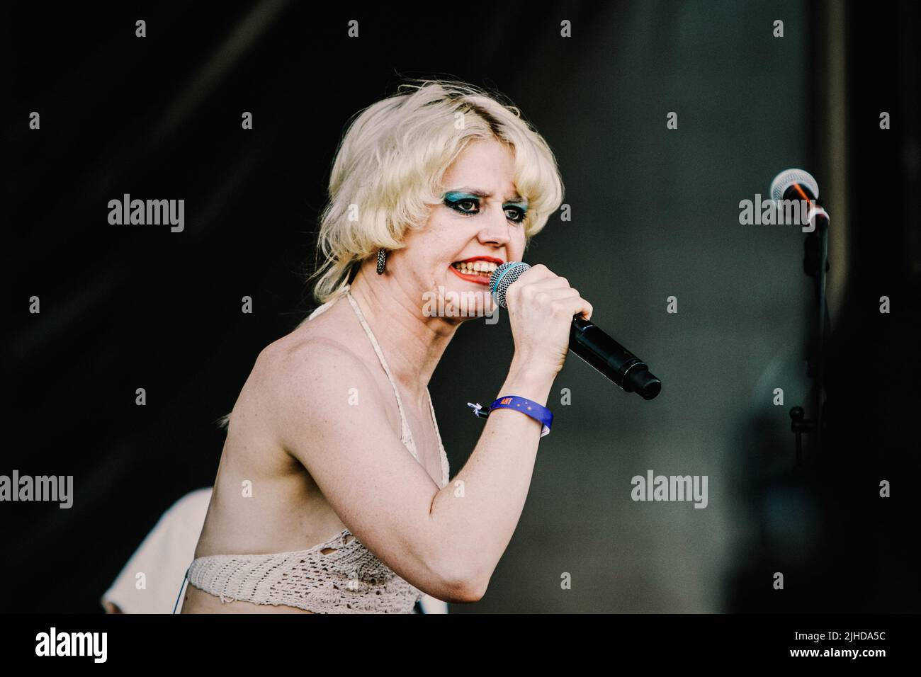 Amy Taylor of the band Amyl and the Sniffers performs live on stage at ...