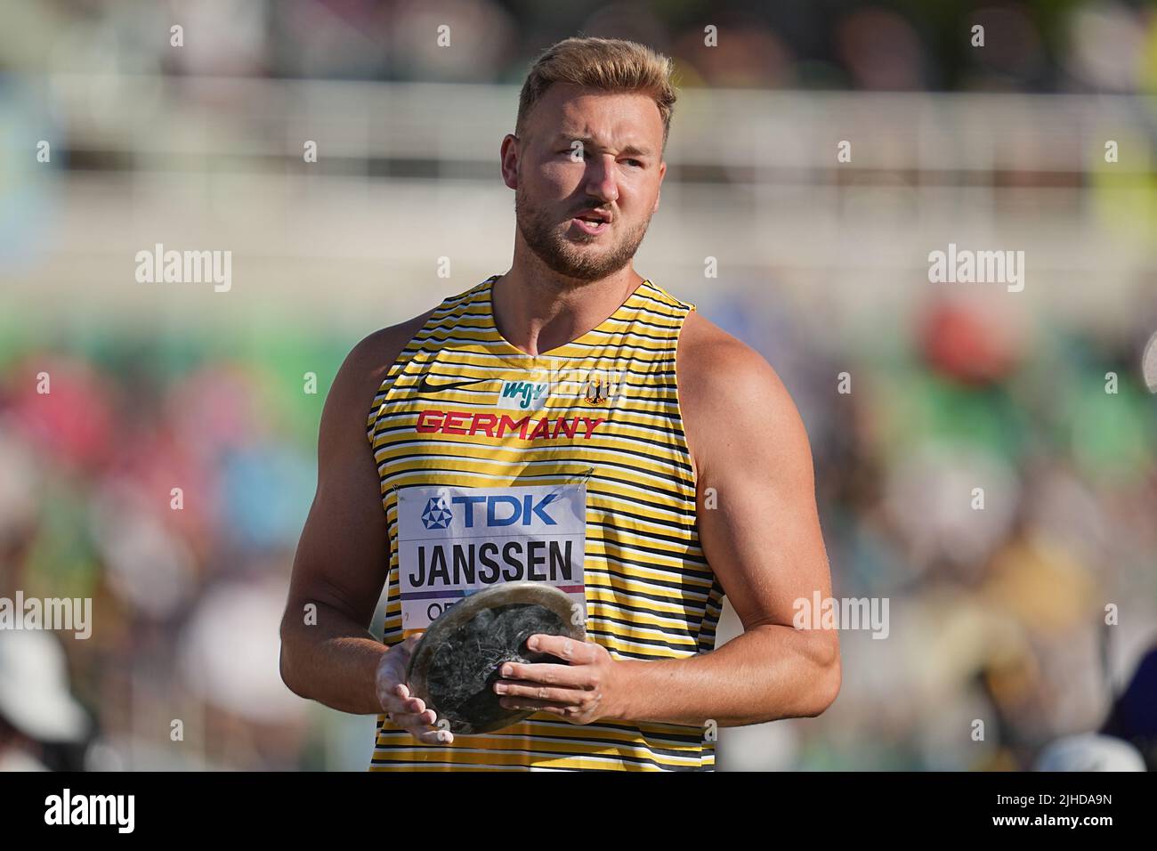 Eugene, USA. 17th July, 2022. Athletics; World Championship, Henrik Janssen (SC Magdeburg ...