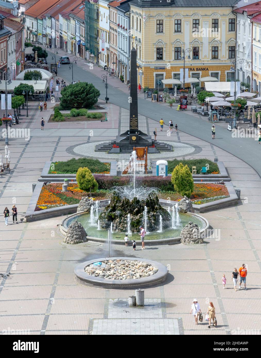 SNP Square in Banska Bystrica during the summer season Stock Photo - Alamy