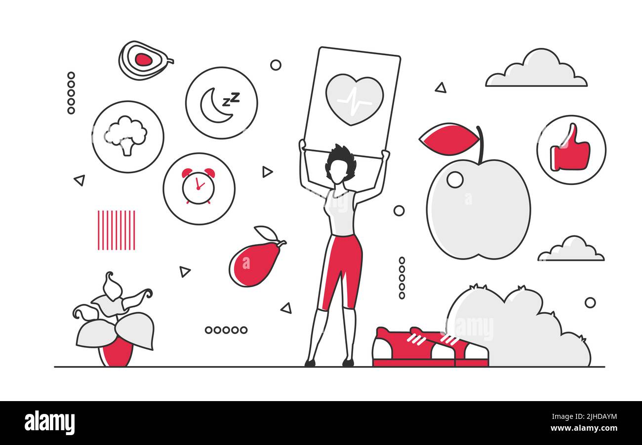 Healthy Lifestyle With Regular Sport Exercising Balanced Food Diet