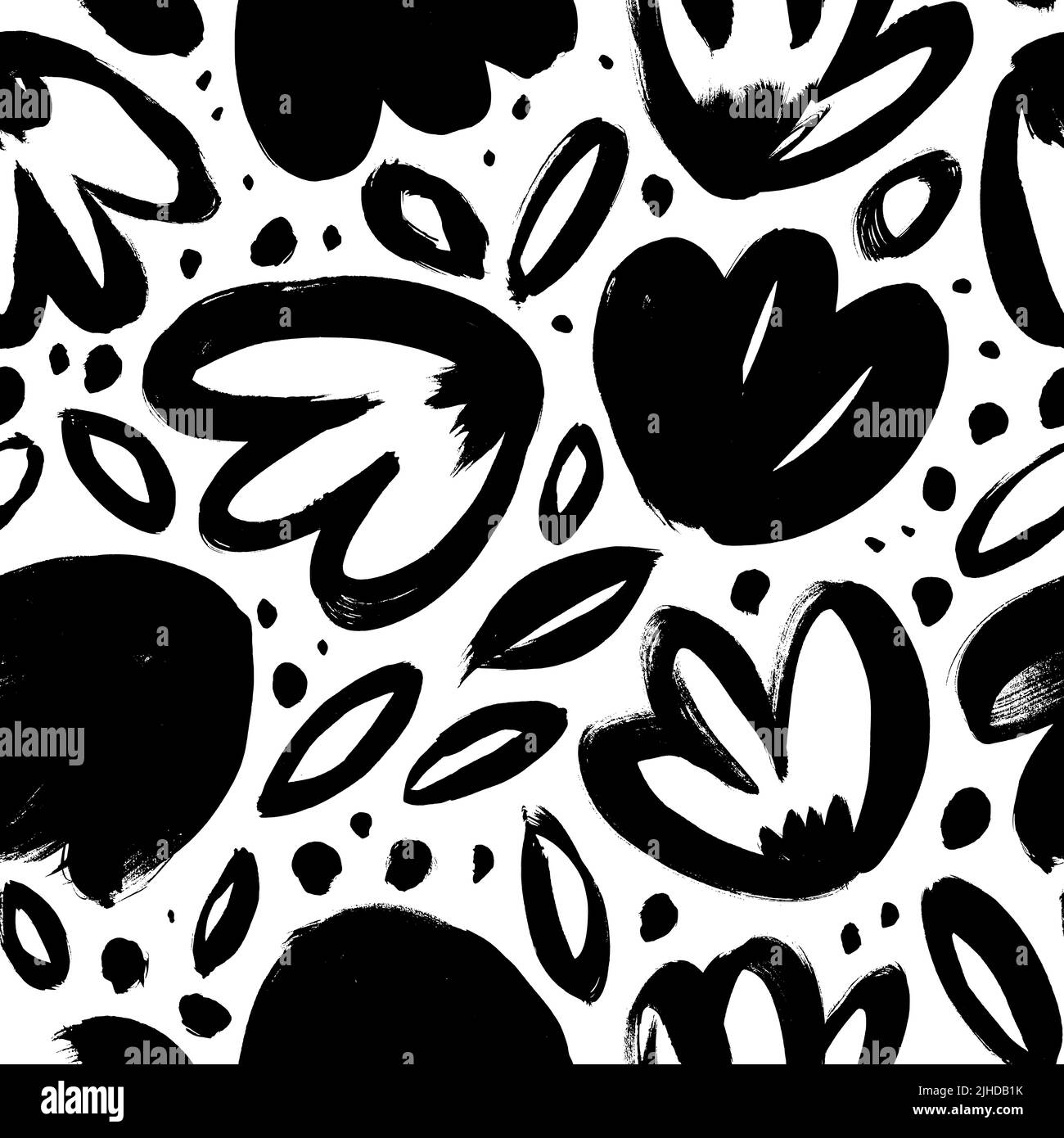 Bold buds and leaves vector seamless pattern Stock Vector Image & Art ...