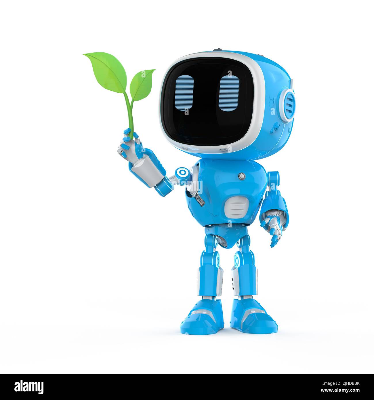 3d rendering blue robotic assistant or artificial intelligence robot ...