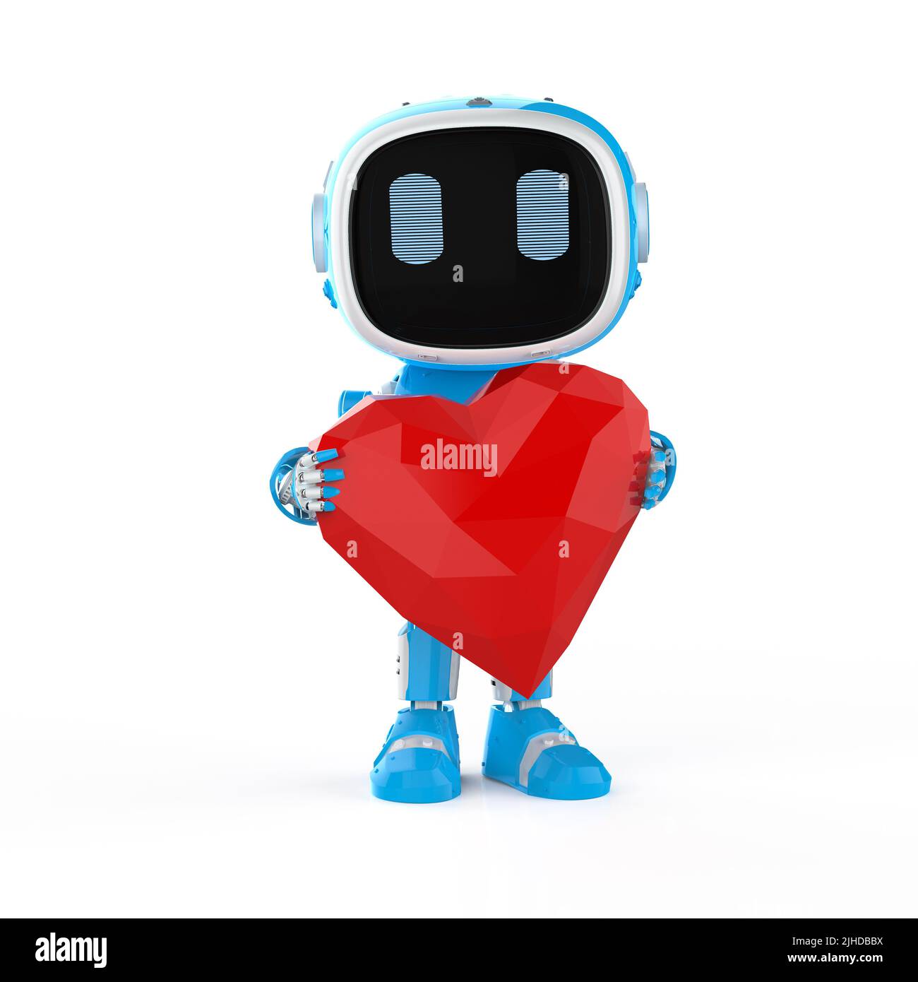 Automation matchmaker concept with 3d rendering blue robot hold red heart Stock Photo - Alamy