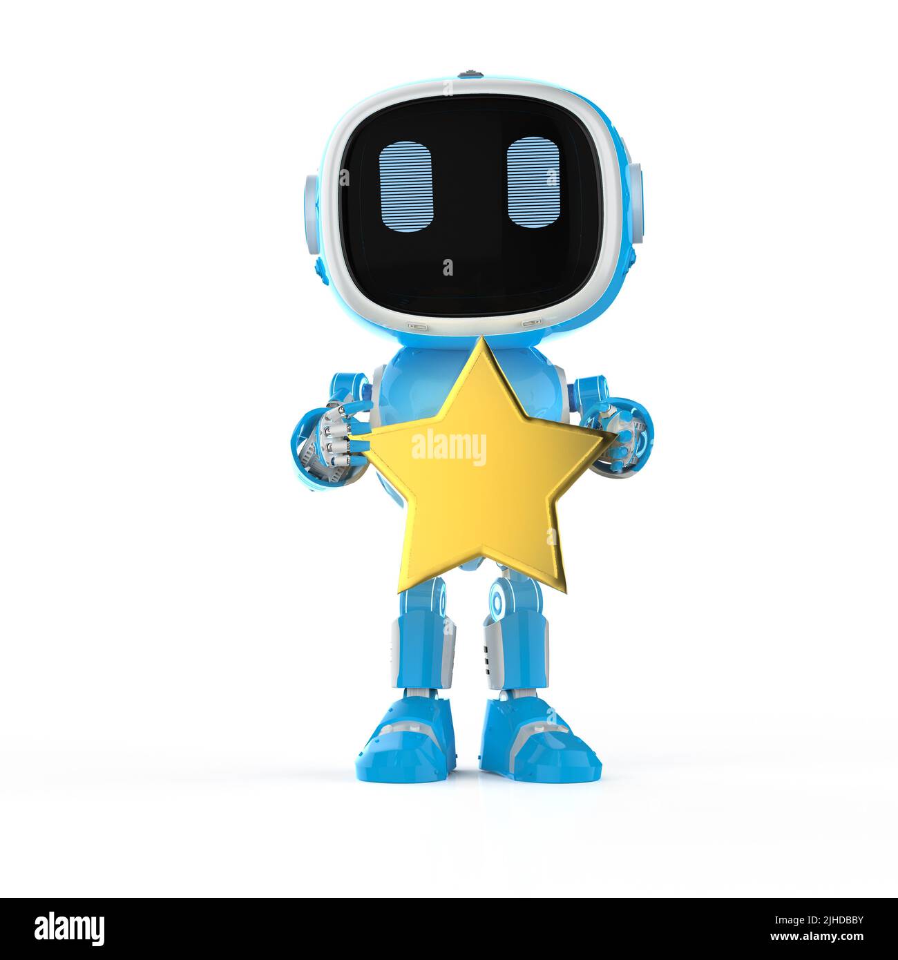 3d rendering blue robotic assistant or artificial intelligence robot ...