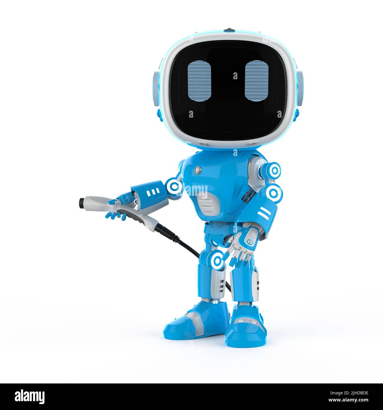 Automatic electric recharge station concept with 3d rendering robot ...