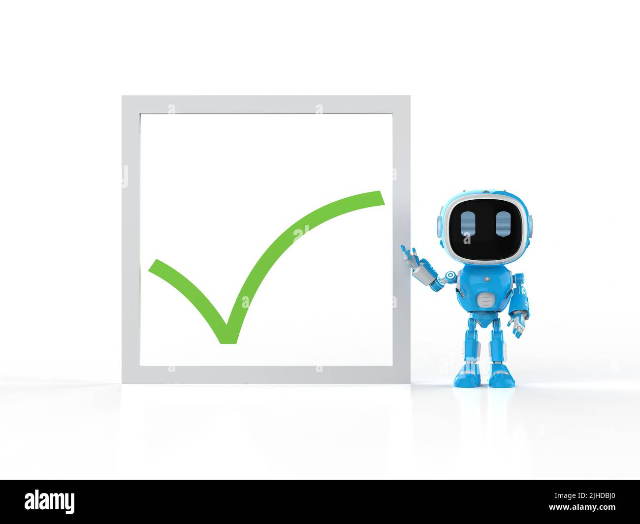 3d rendering blue robotic assistant or artificial intelligence robot ...