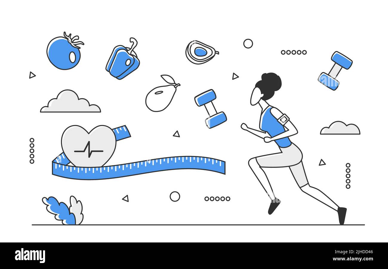 Healthy lifestyle with physical activity. Body and mental wellbeing ...