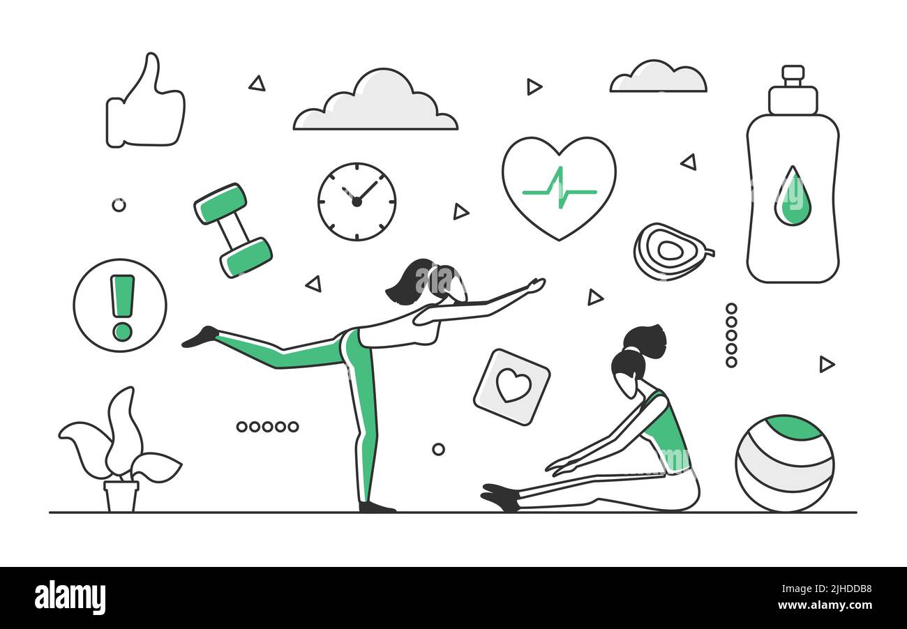 Exercising sport with gym equipment. Fitness training program, physical ...