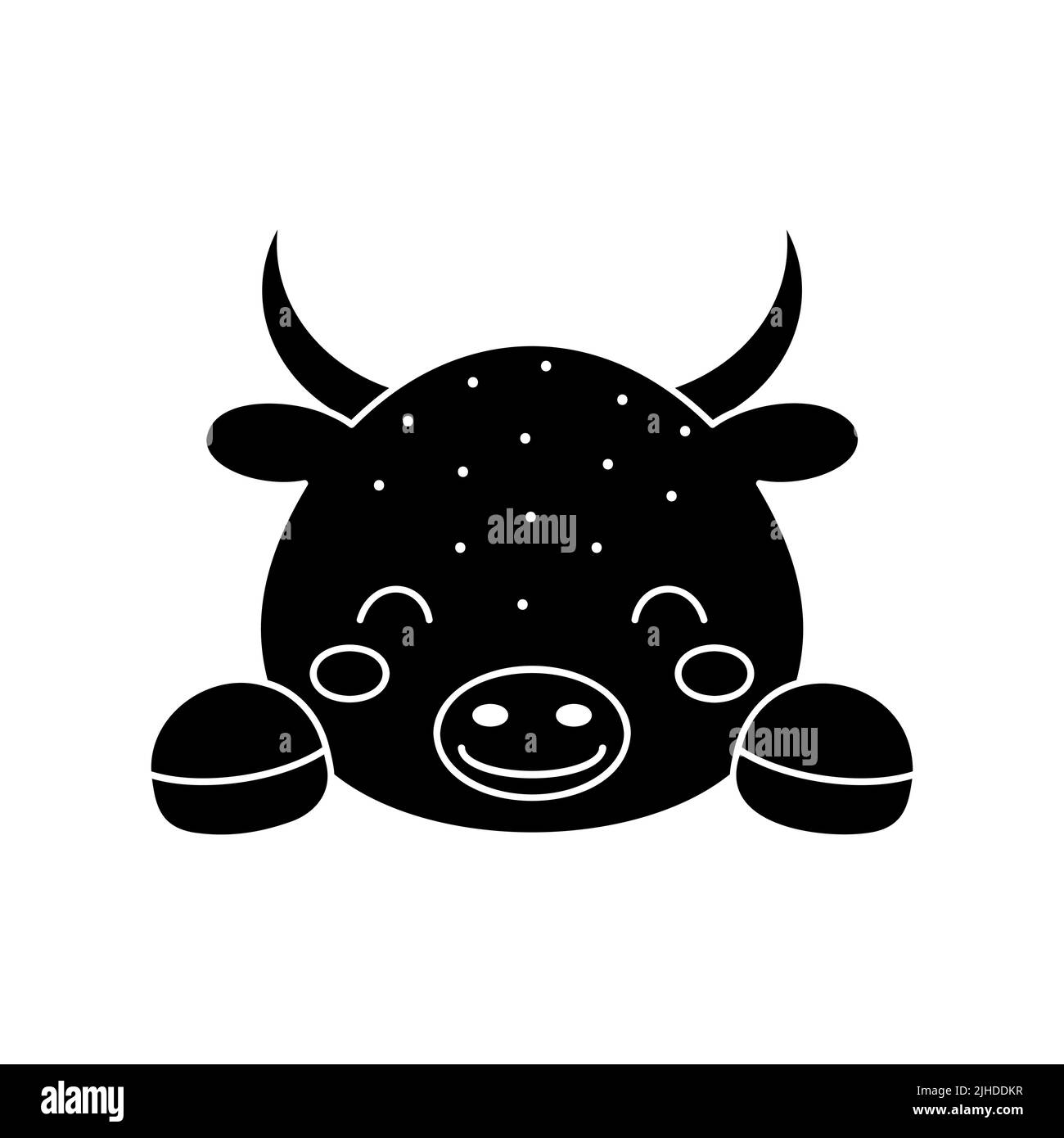 Cute Scandinavian bull head. Animal face for kids t-shirts, wear ...