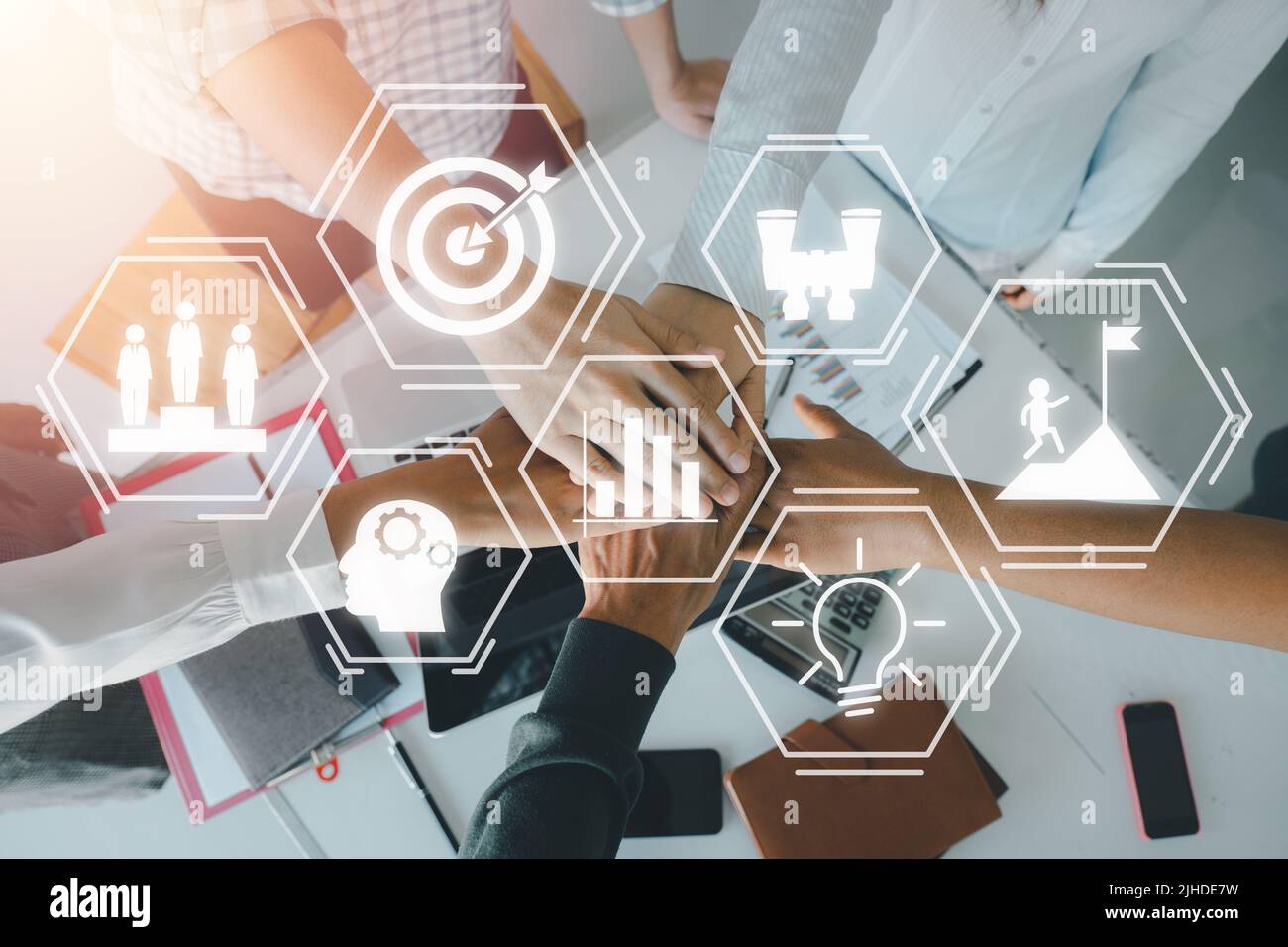 Successful business development plan, Hand of people working assemble ... Successful business development plan, Hand of people working assemble ...