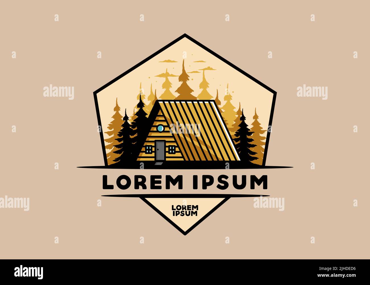 Illustration design of a vintage wood cabin Stock Vector Image & Art ...