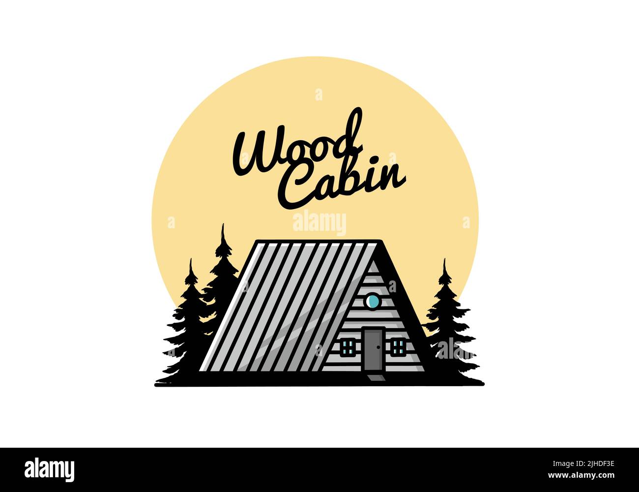 Illustration design of a vintage wood cabin Stock Vector Image & Art ...