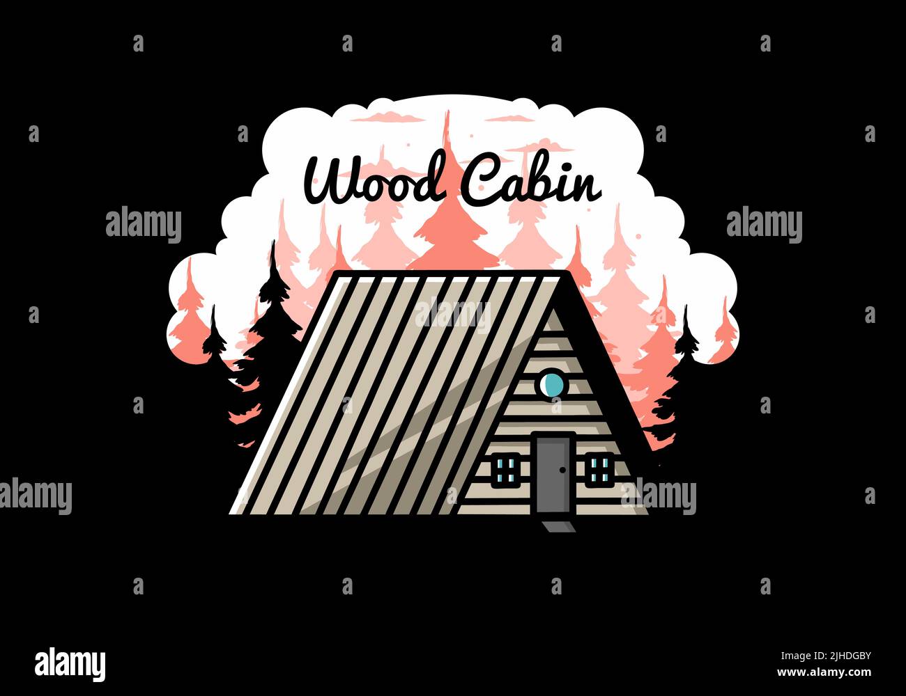 Illustration design of a vintage wood cabin Stock Vector Image & Art ...