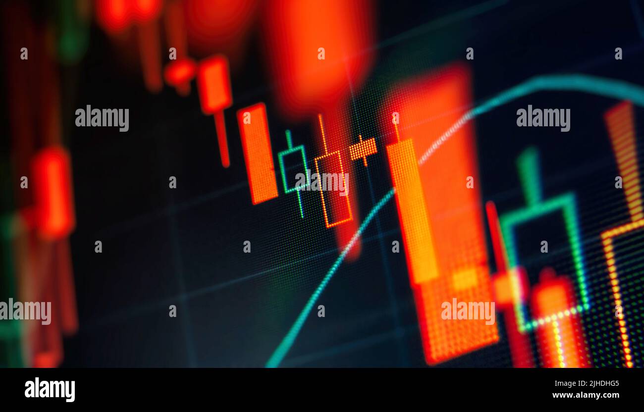 diagrams, financial chart with lines and candlesticks, financial chart ...