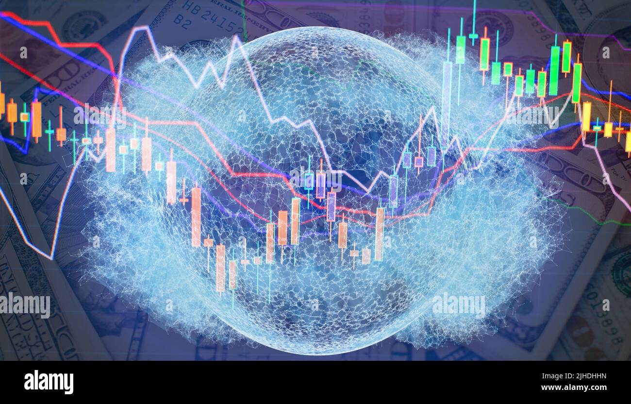 Finance data concept. Analytics report status information of stock ...