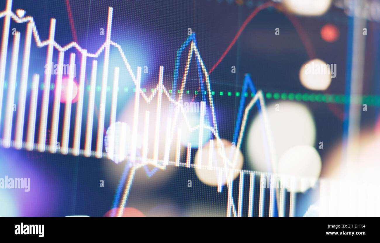 diagrams, financial chart with lines and candlesticks, financial chart ...