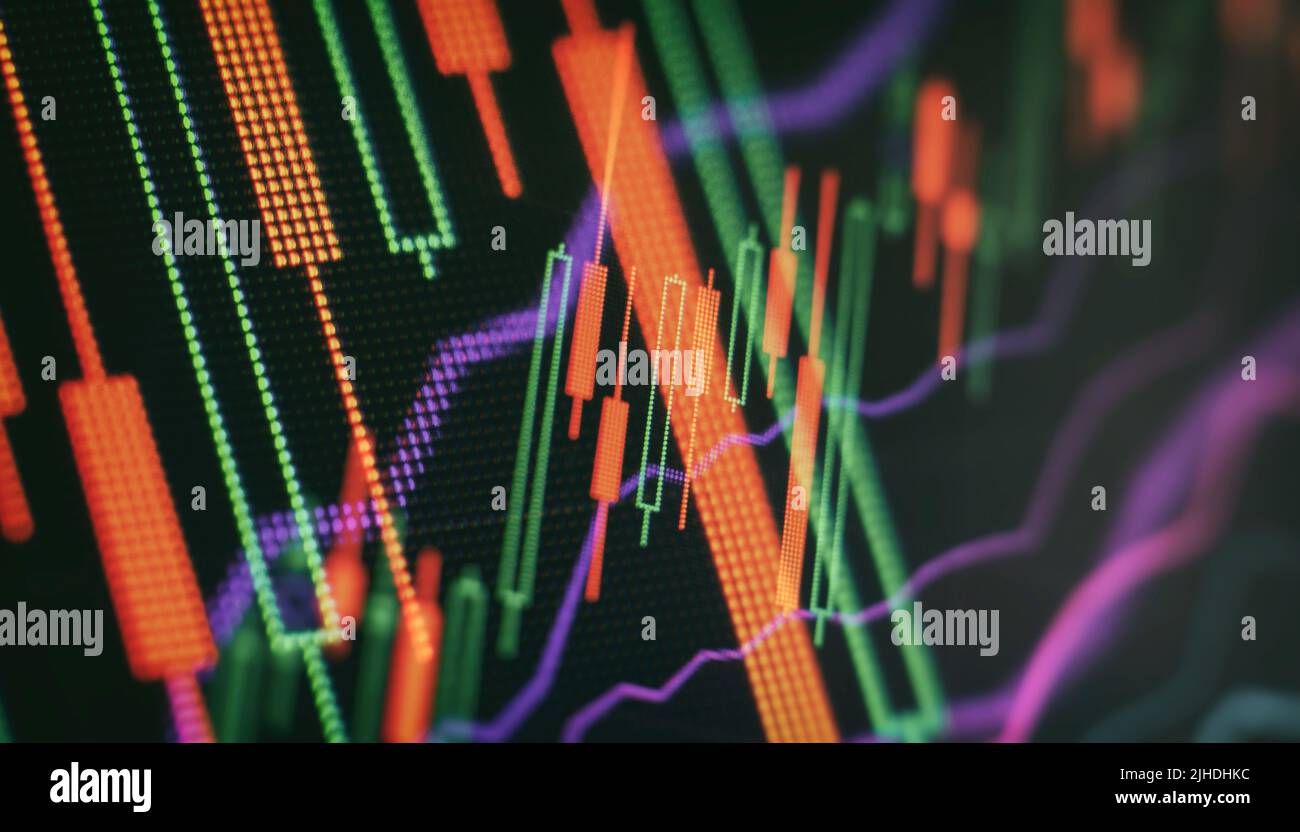Trading chart and candlestick chart suitable for financial investment ...