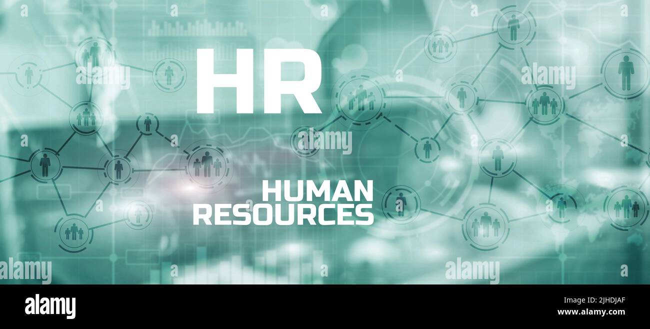 HR - Human resources management and recruitment concept. Double ...