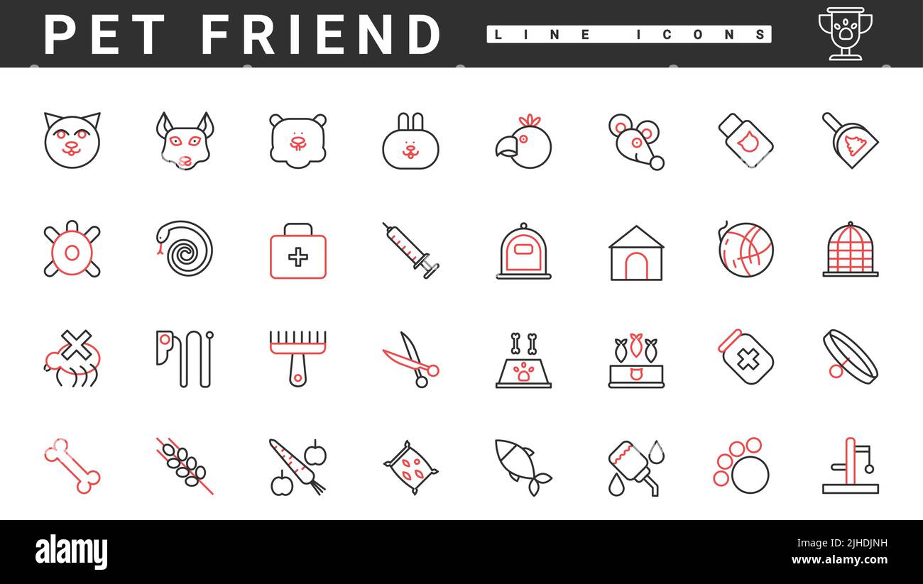 Vet pet icons symbols set Stock Vector Images - Alamy