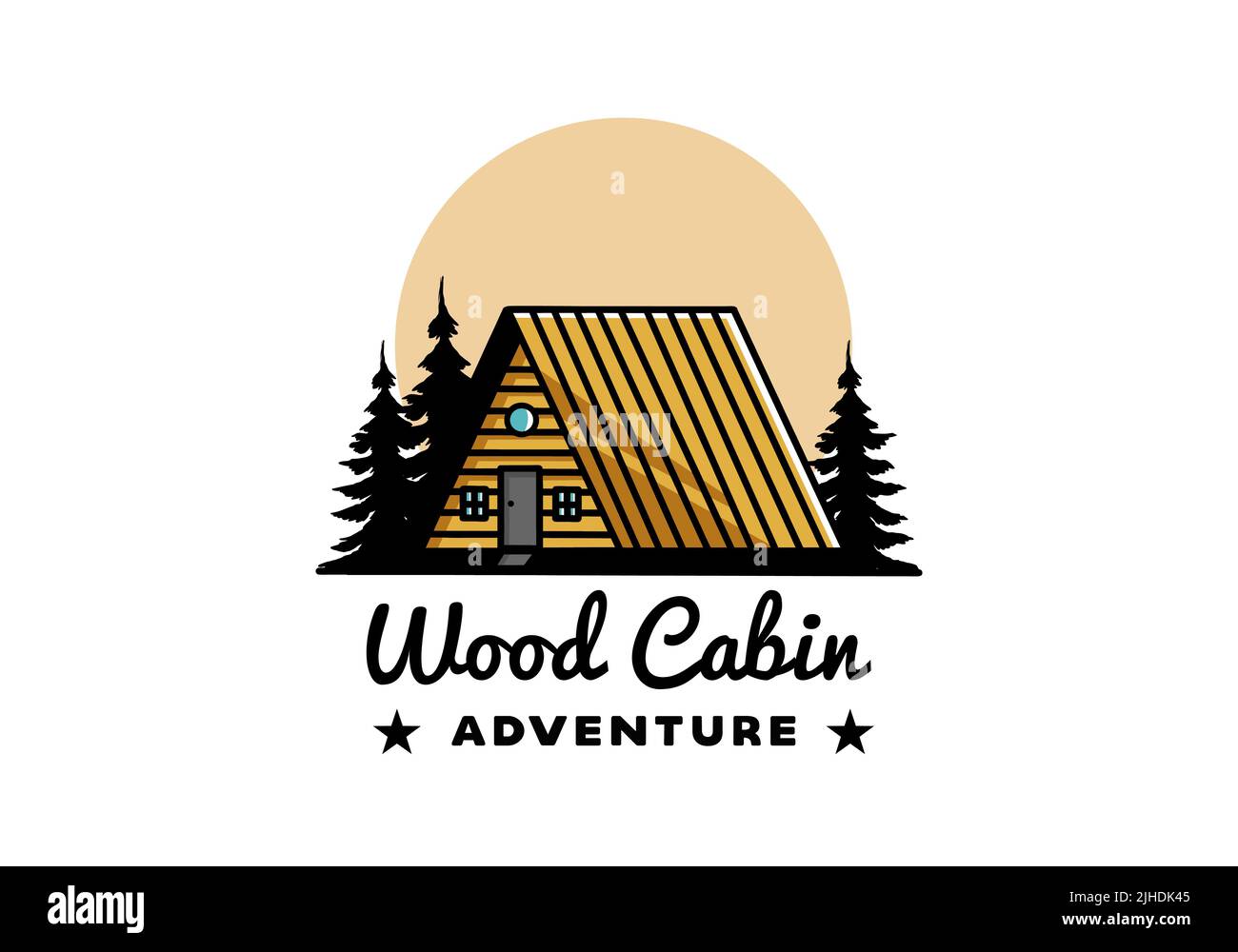 Illustration design of a vintage wood cabin Stock Vector Image & Art ...