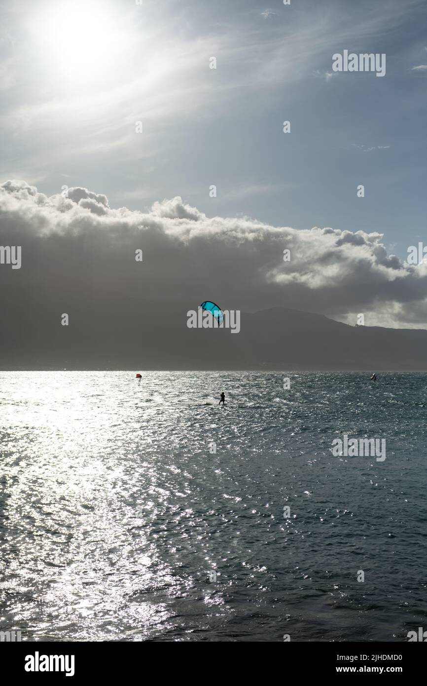Idyllic scene beach in Thailand. Tropical blue sea and a sand beach ...